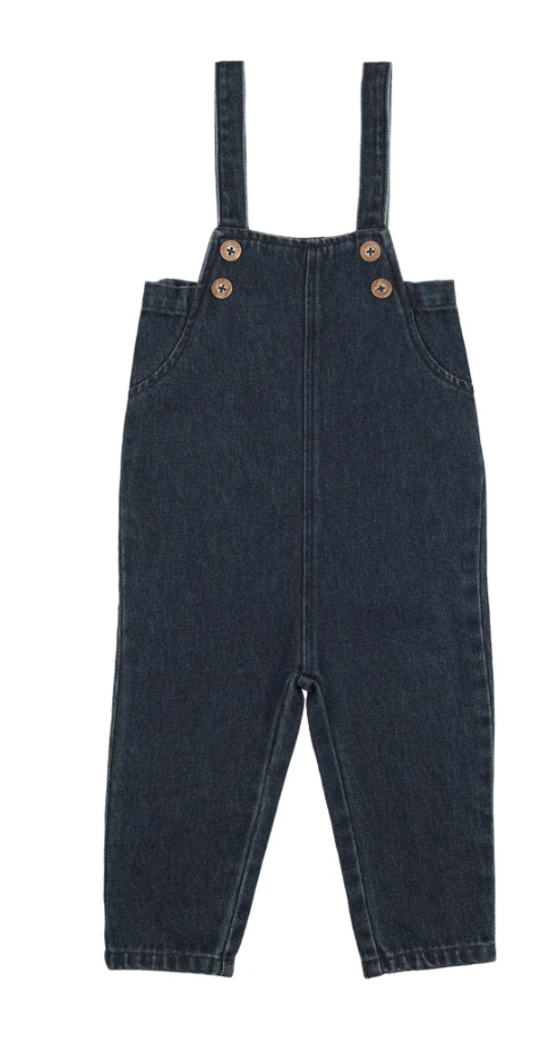 Kin Kin Midnight Blue Chambray Baby Overall – Elegant Child NY